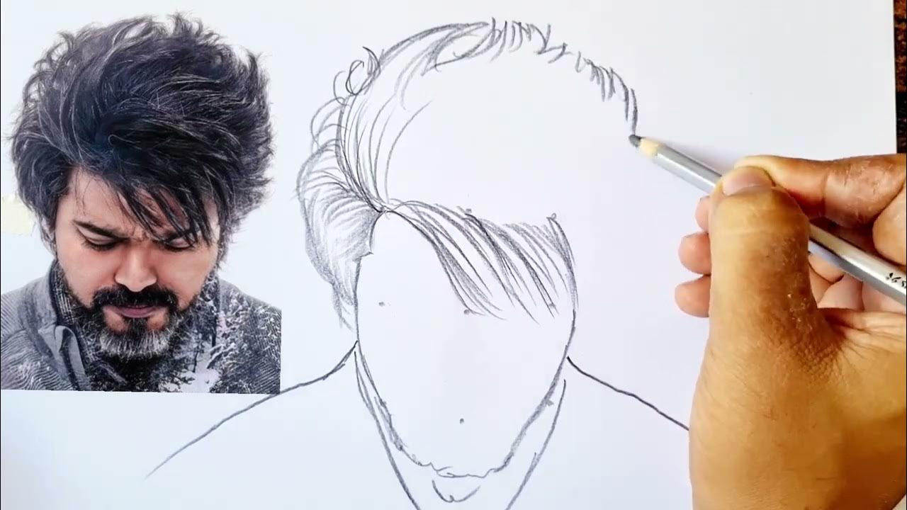 Leo Vijay Thalapathy Drawing Easy Drawing Youtube