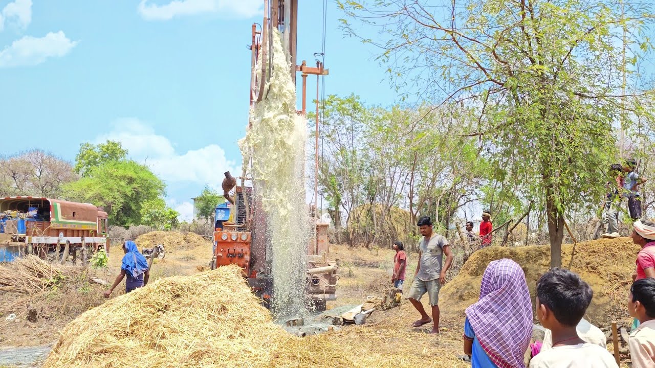 Borewell Drilling - 20 Hp motor Boring 180 Feet depth With Coconut ...