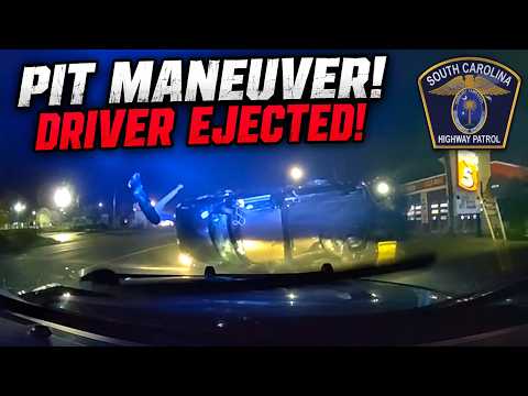 Perp Gets Ejected From Fatal South Carolina Highway Patrol PIT Maneuver!