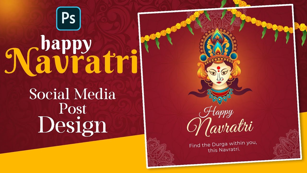 Navratri Poster Design||Navratri Post Design||Festival Poster Design ...