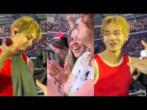 BTS Taehyung again Gave Away His Jacket to an Army on Day 2 Arirang Concert in Brussels