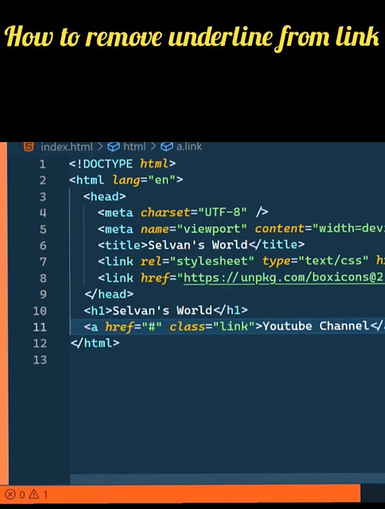 How to remove underline from link in html & css #coding #programming # ... How to remove underline from link in html & css #coding #programming # ...