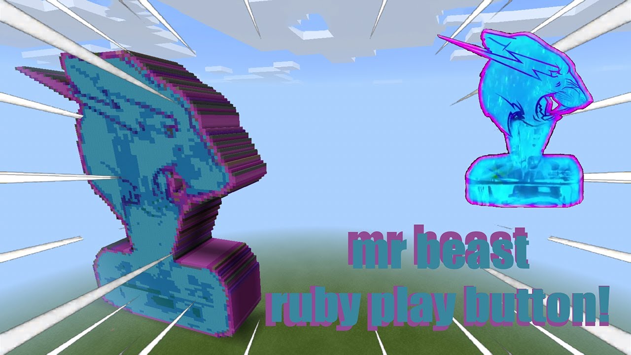 i design mrbeast ruby play button in minecraft - YouTube