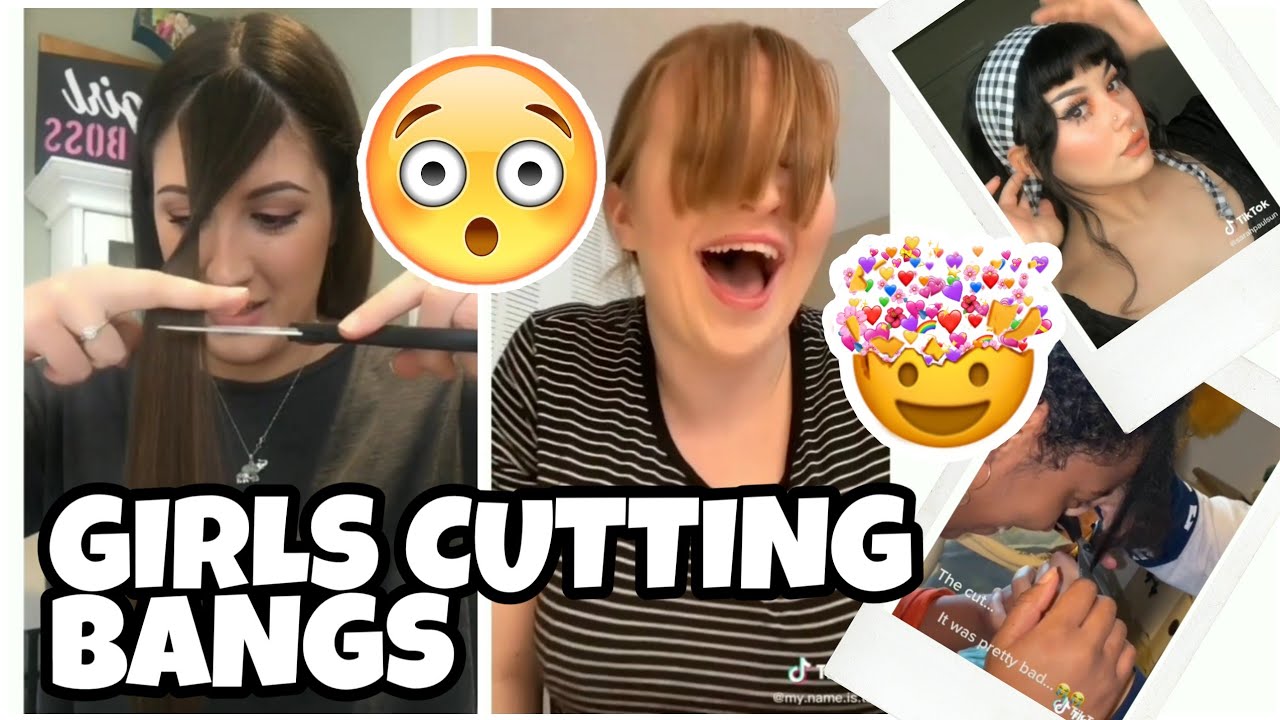 😲🤭 Girls Cutting Their Bangs | Girls Cutting Their Bangs Tik Tok ...