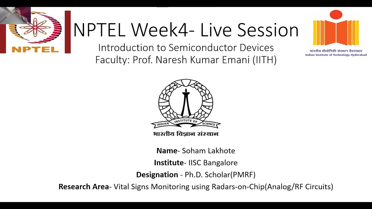 Week-4 NPTEL Problem Solving Session #nptel #semiconductor #pnjunction #pmrf - YouTube