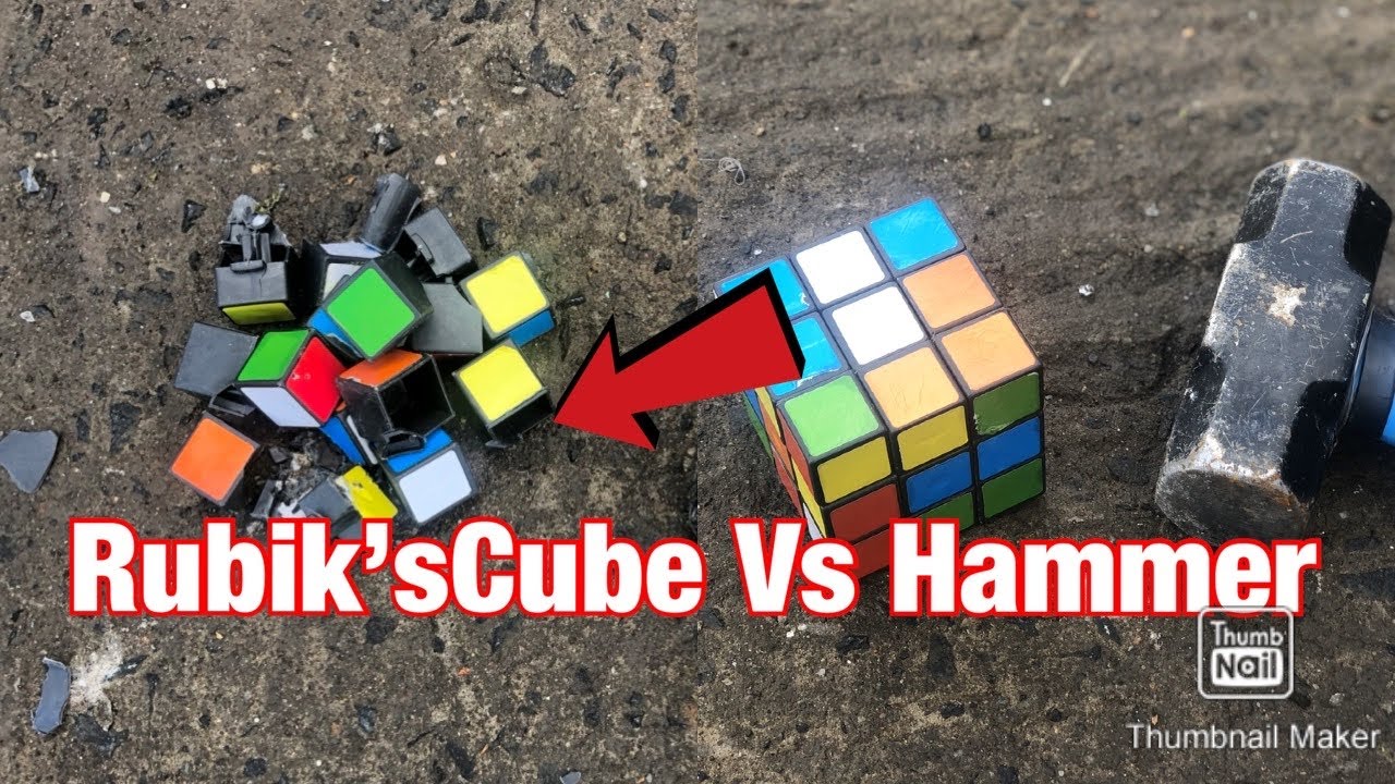 HAMMER VS RUBIK’S CUBE EXPERIMENT - YouTube