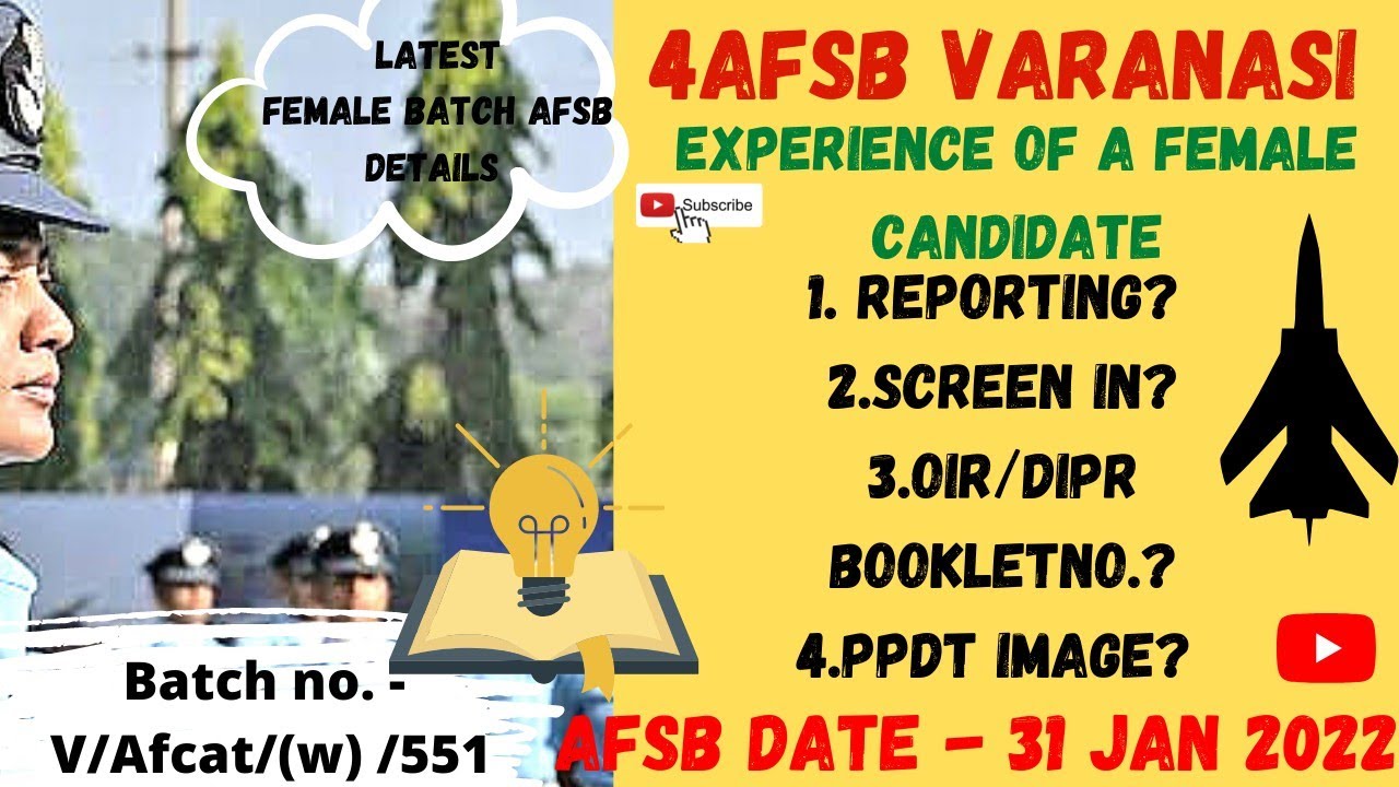 31 Jan 2022 4Afsb Varanasi(Reporting, Screenin,OIR,PPDT Story)#afcat# ...