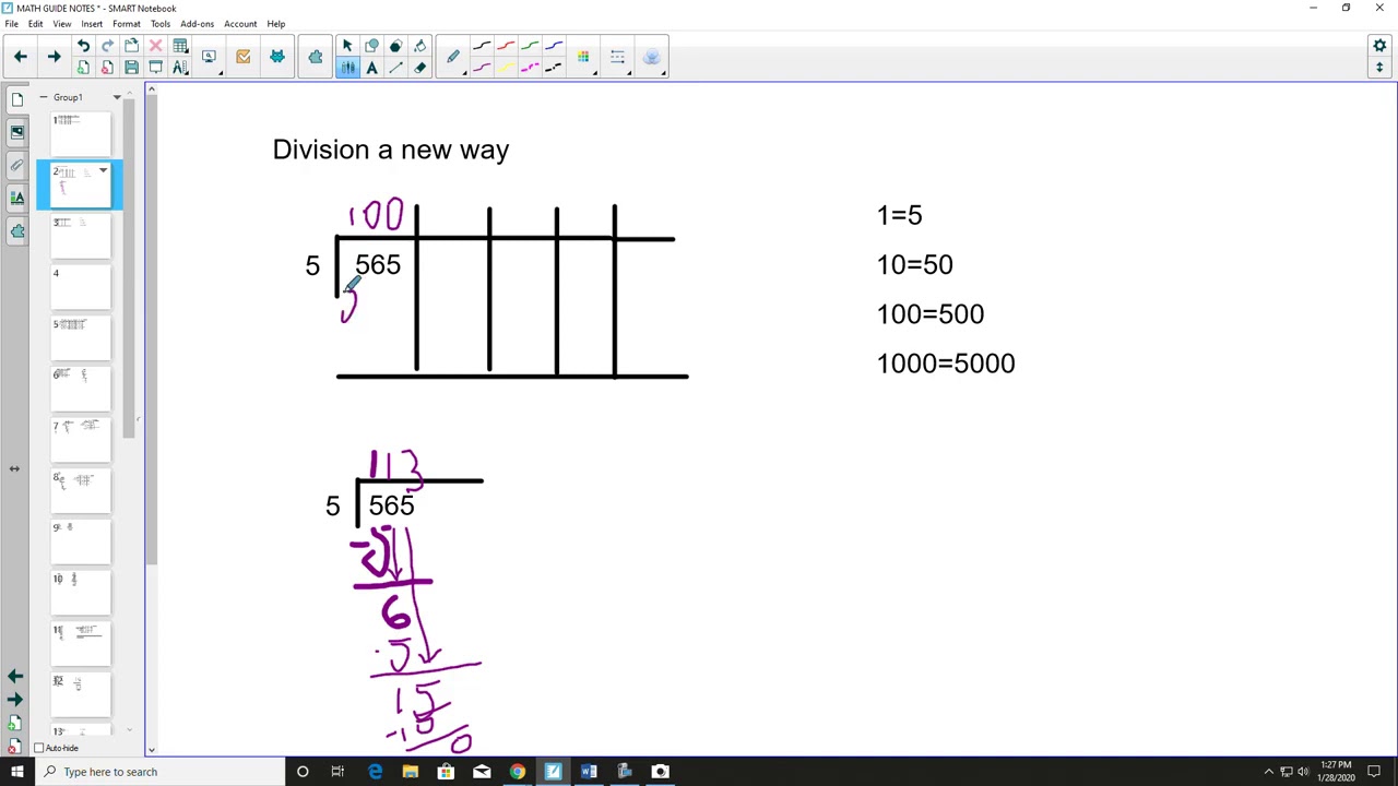 different method for division, base 10 - YouTube