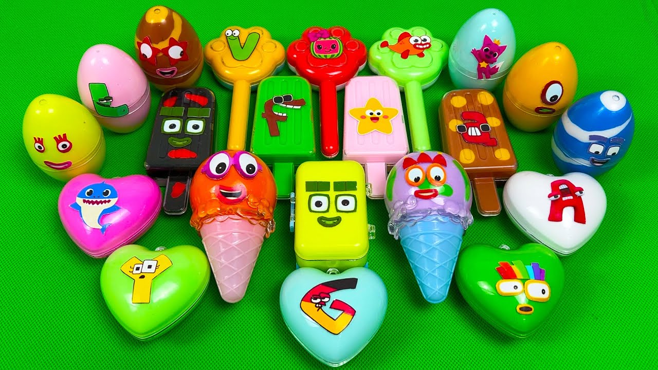 NUMBERBLOCKS Eggs SLIME 🎁Looking Rainbow DOG PAWS, CREAMS CLAY Colorful ...