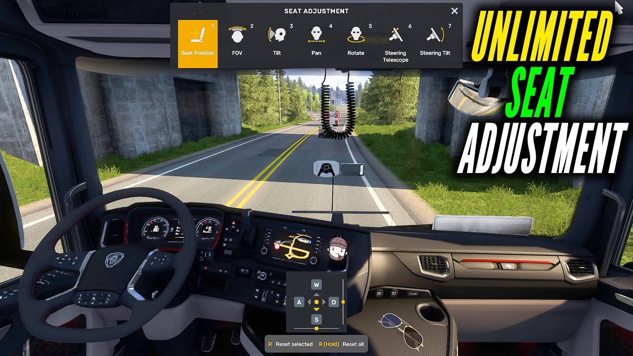 Unlimited Seat Adjustment Mod For ETS2 | ETS2 1.56 MODS - YouTube