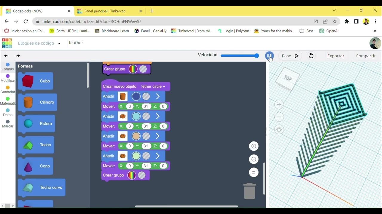 Re Discovering Nature With Tinkercad Codeblocks Branching Youtube