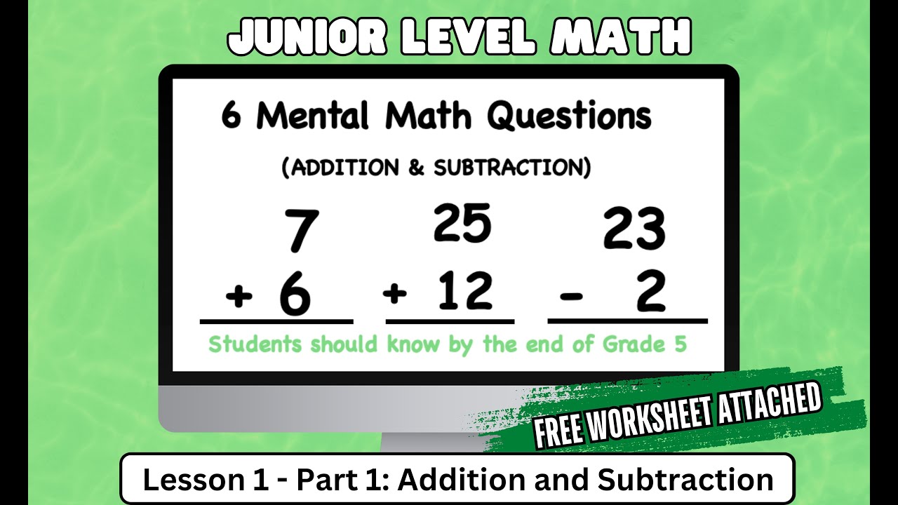 Practice Addition & Subtraction Math Question: One digit by one digit ...