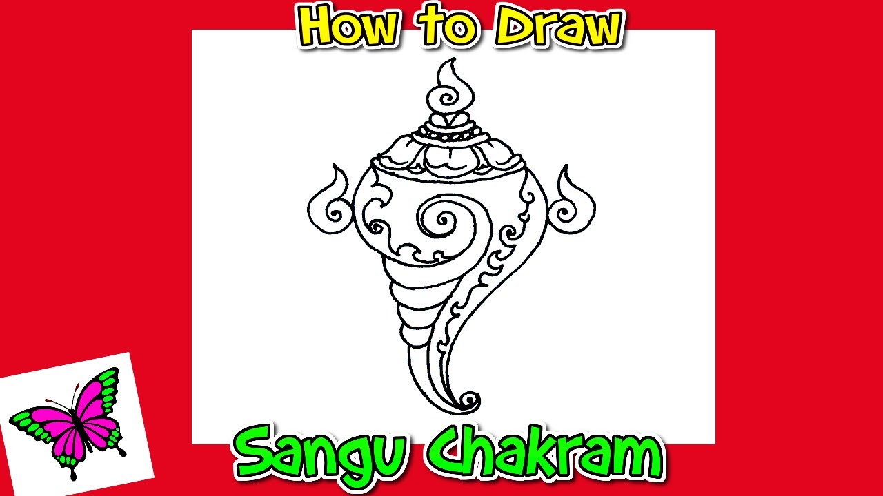How to Draw Sangu Chakram | Easy and Simple Shankuu Chakra Rangoli ...