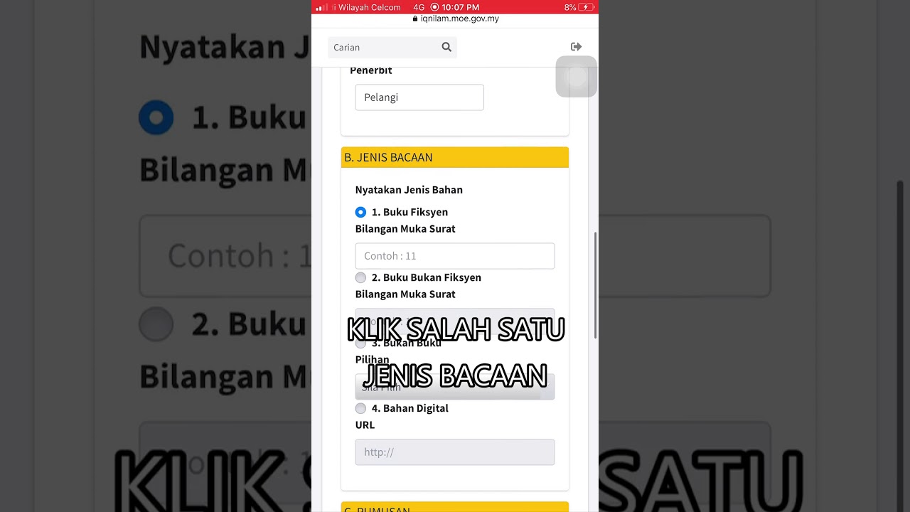 TUTORIAL PENGISIAN BACAAN DALAM SISTEM IQ-NILAM - YouTube