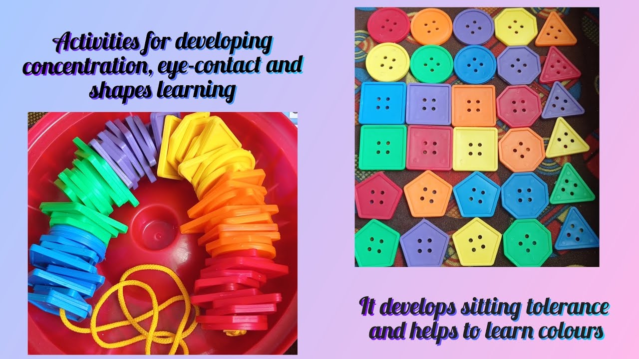 Fine motor activity 38-Stringing Shapes activity - YouTube