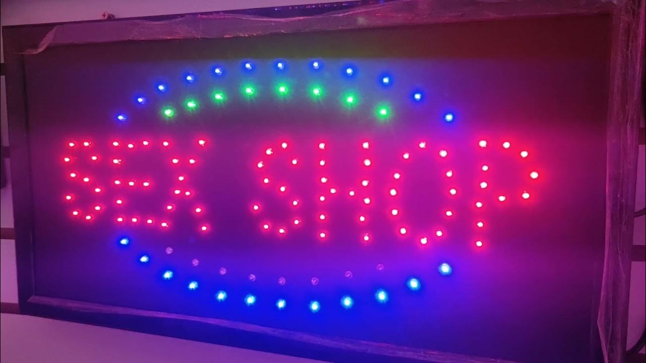 painel led letreiro placa Luminoso sex shop - YouTube