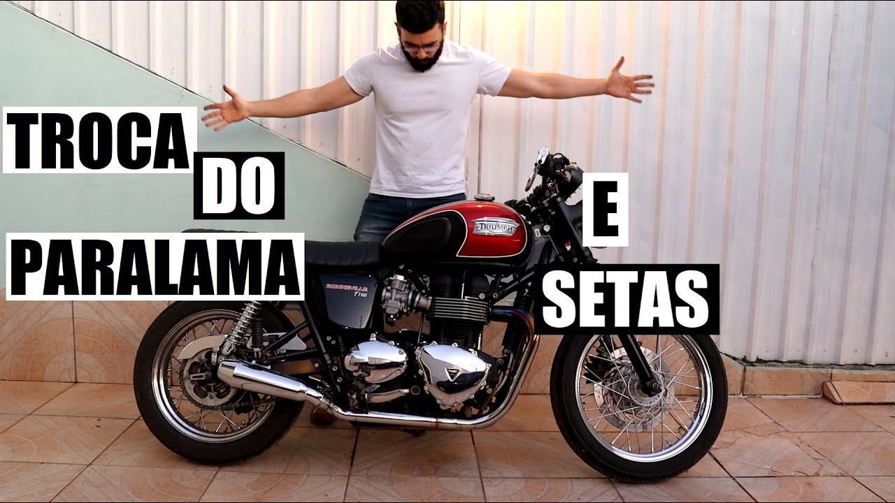 Bonneville T100 - Troca do paralama traseiro, dianteiro e setas! - YouTube