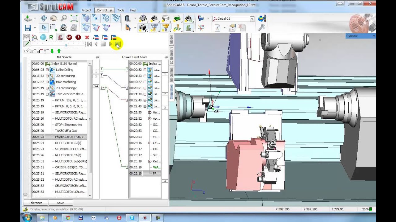 Simultaneous processing of two workpieces on multi-task machine in ...