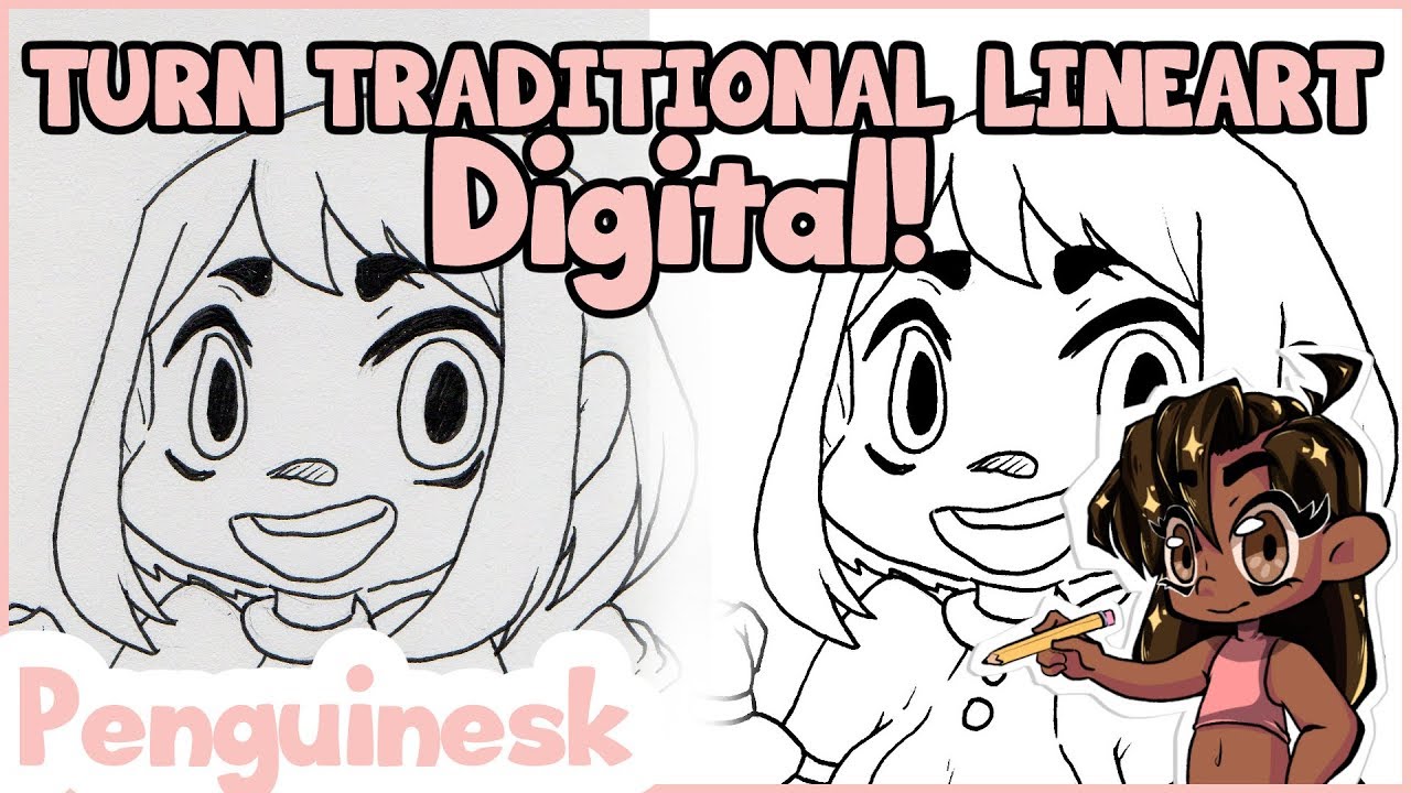 How to Turn Traditional Lineart, Digital! Clip Studio Paint Tutorial ...