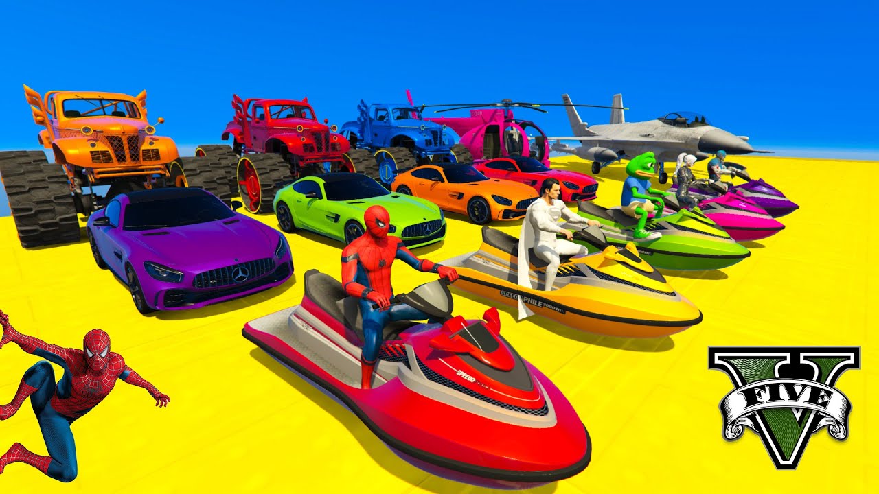 GTA V New Epic Ramp On Cars,Super Cars, Fighter Jets, Monster Trucks ...