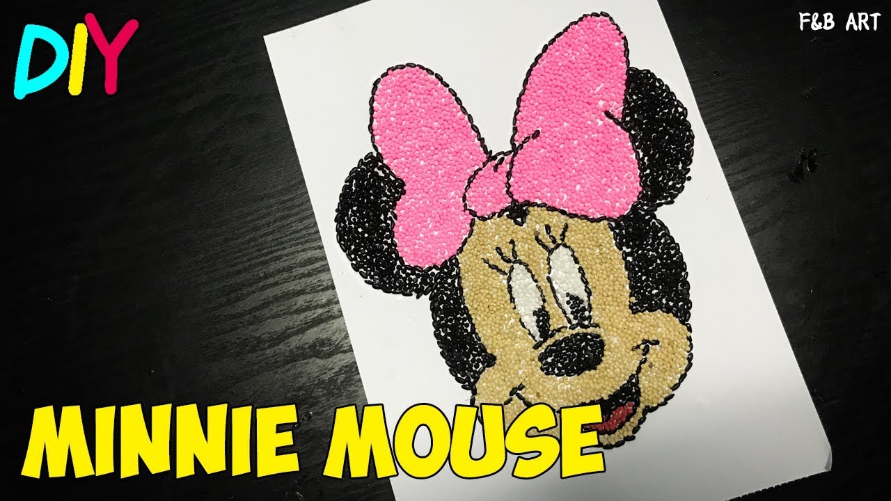 DIY Easy Craft Art！【Minnie Mouse】★Sago Pearl | Seed Art Ideas for Kids ...