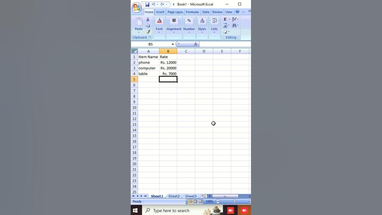 #ex #exceltech excel me auto cell me Rs. likhna - YouTube