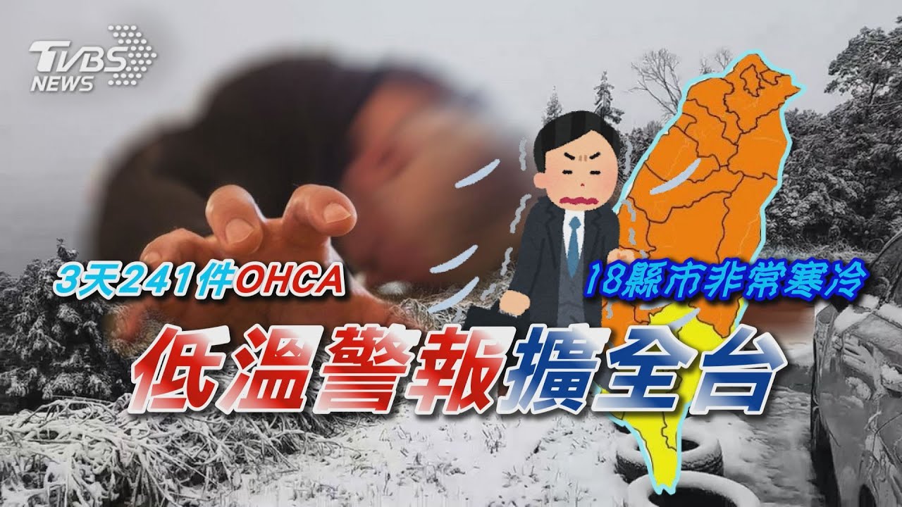 寒流襲! 全台1/20-1/22統計3天241件OHCA案 低溫警報擴全台 高雄台東以北持續10度以下【TVBS新聞精華】20240123@TVBSNEWS01 - YouTube