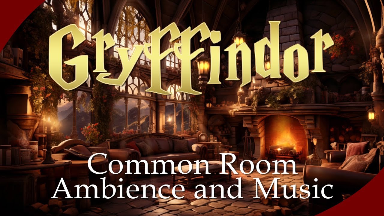 Gryffindor Common Room Study Session | Music, Ambience, Crackling Fire ...