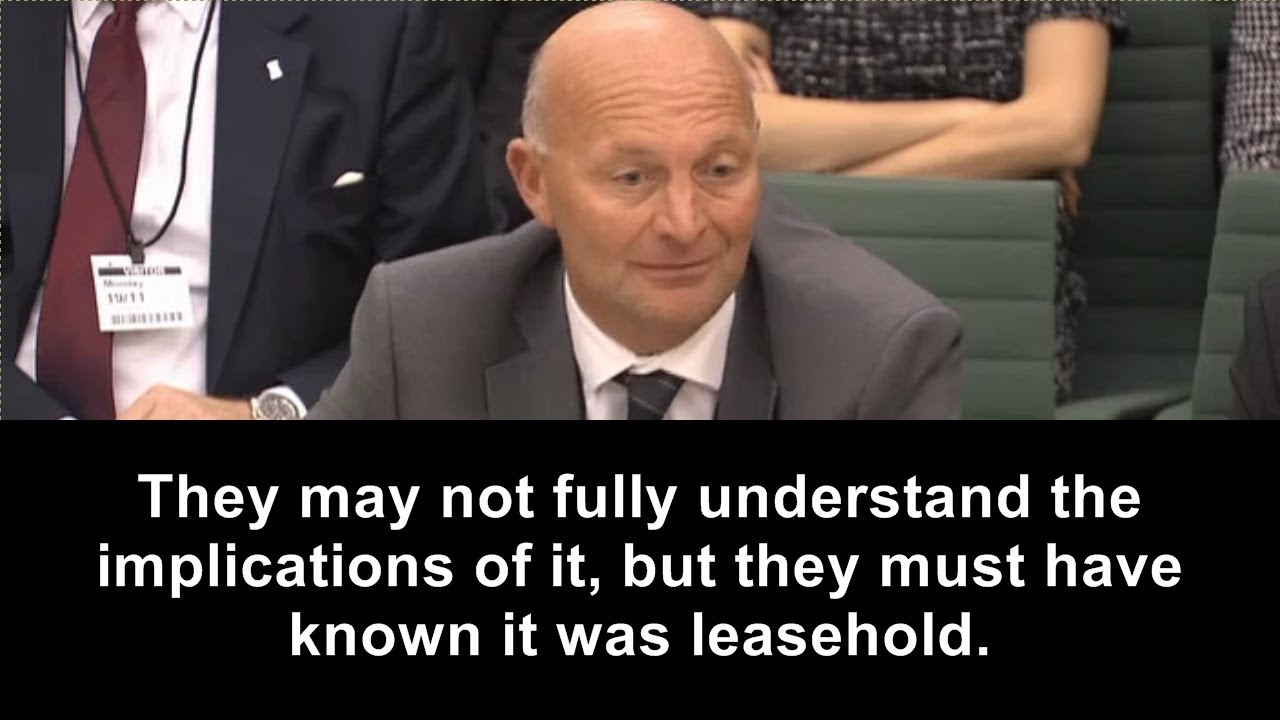 "But they must have known it was leasehold" David Jenkinson ...
