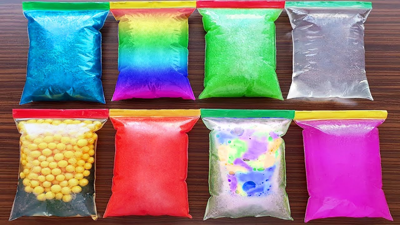 Making Slime with Bags - Crunchy Fluffy - YouTube