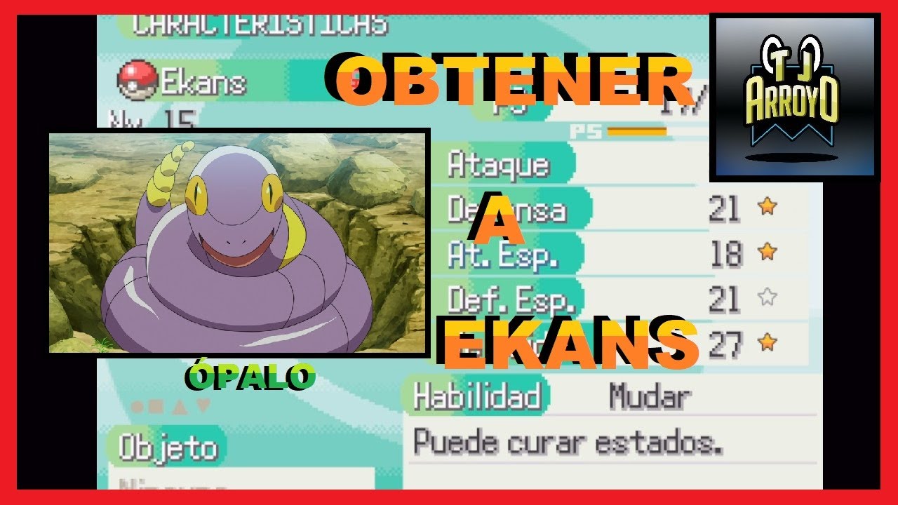 🐍 ¿DÓNDE y cómo conseguir/obtener a EKANS Nº 023 en POKÉMON ÓPALO?🐍 ...