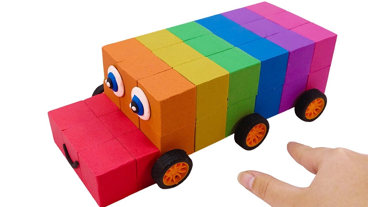 DIY - How to make rainbow Car With Kinetic Sand / LoLo Fun - YouTube
