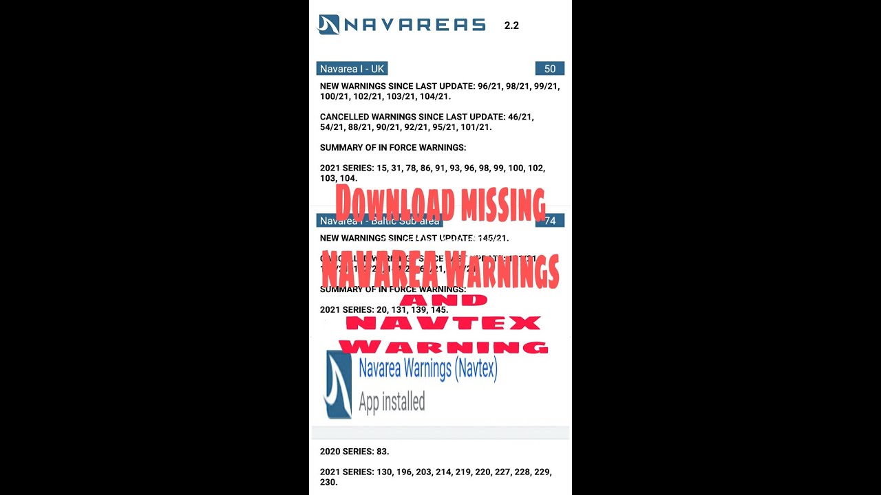 Download Missing Navarea & Navtex Warning - YouTube