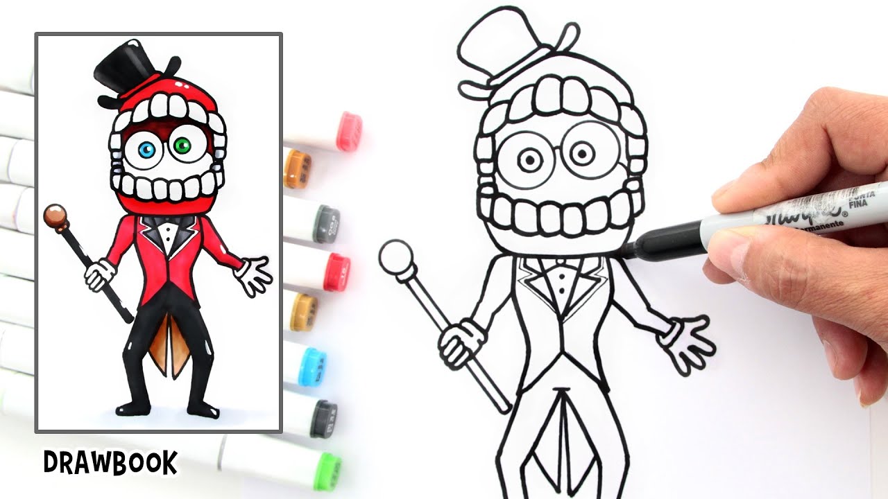 How to Draw CAINE, the ringmaster of THE AMAZING DIGITAL CIRCUS - YouTube