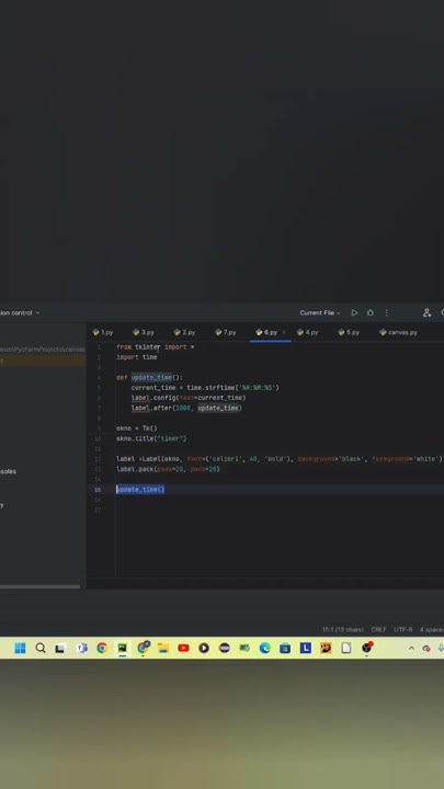 🕒 Watch How I Created A Real Time Clock Using Python And Tkinter ⏰ Pythontutorial Tkinter 