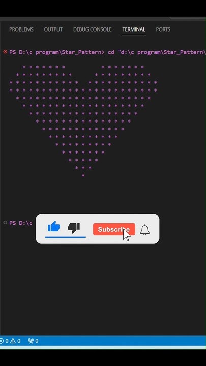 How to print heart shape ️ pattern in C programming || heart shape pattern in C #shorts - YouTube
