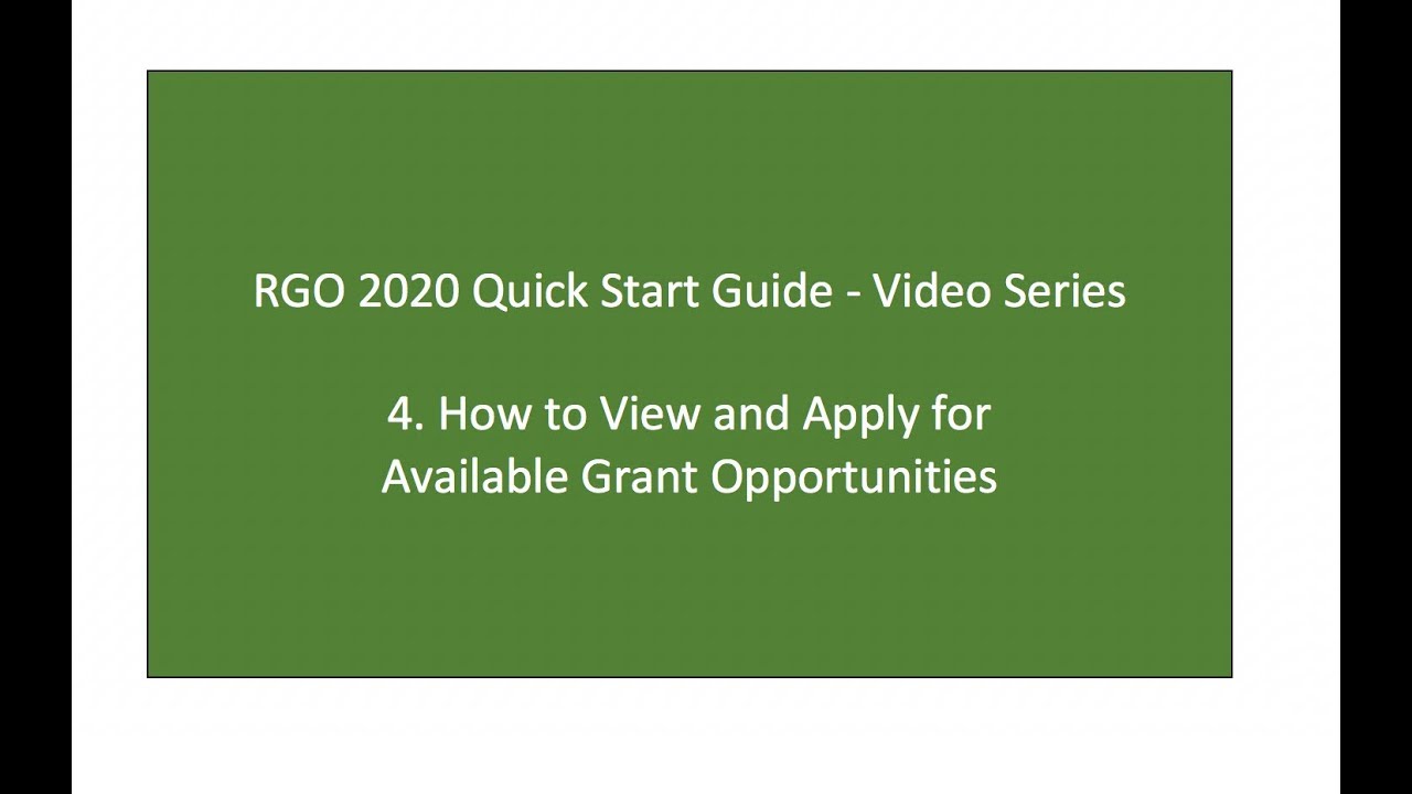 How to View and Apply for Available Grant Opportunities - YouTube