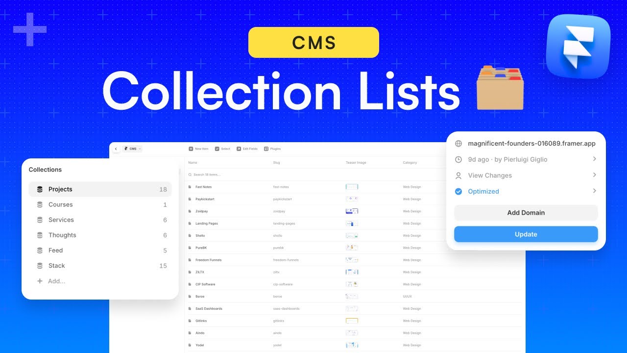 CMS Collection Lists in Framer Sites - YouTube