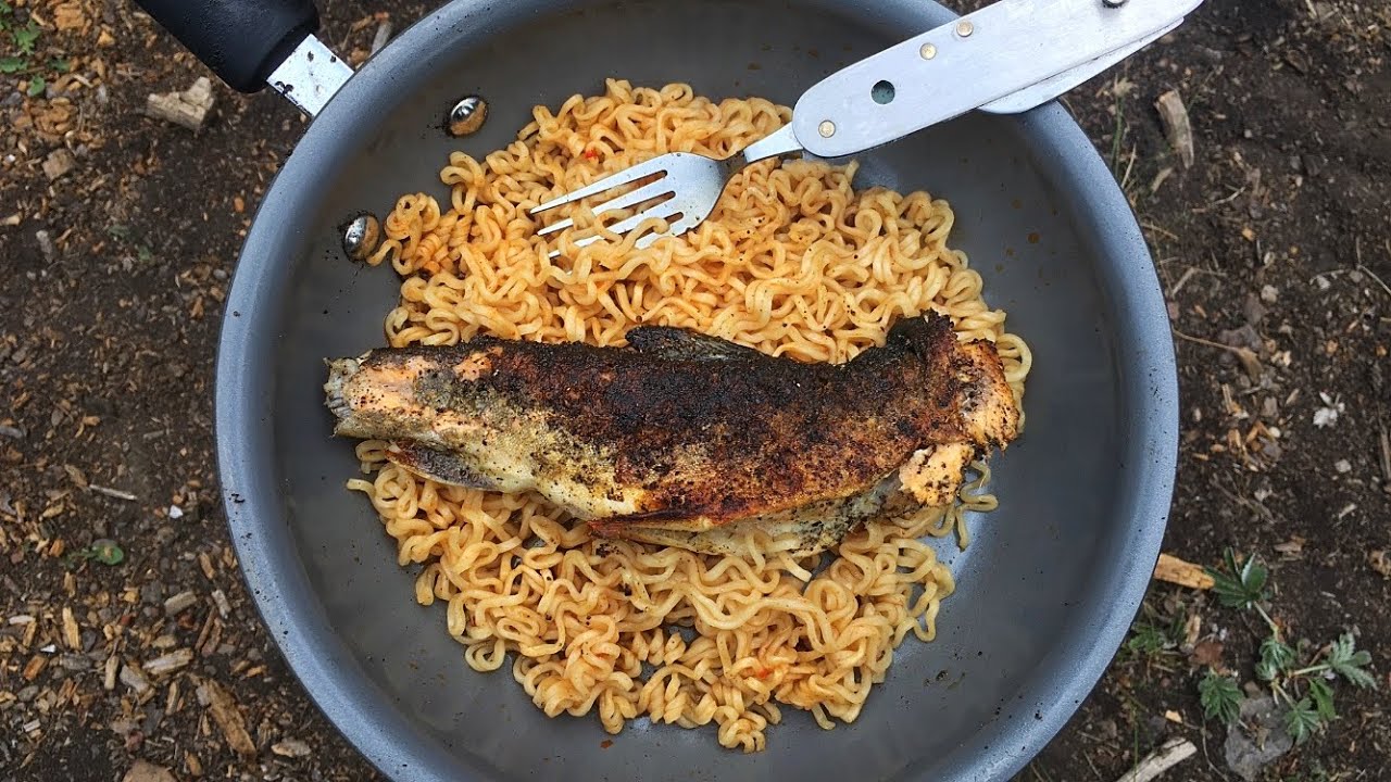Fresh Trout and Ramen noodle Catch n' Cook! (Perfect camping meal ...