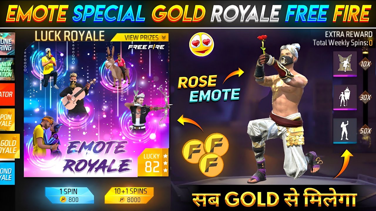 emote special gold royale free fire - YouTube