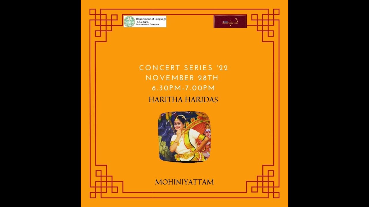 RMT Samskruti Annual festival'22: Mohiniyattam by Haritha Haridas - YouTube