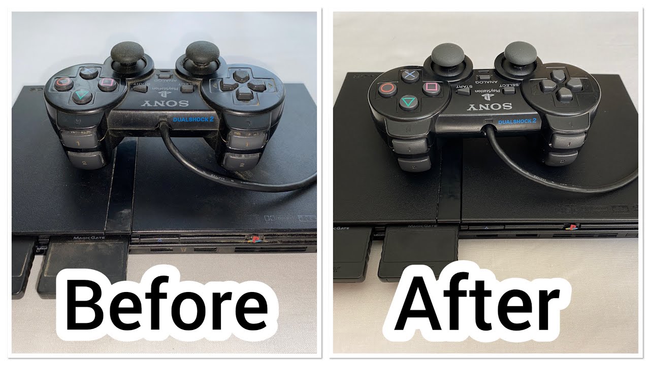 PlayStation 2 cleaning. Restoration of appearance ps2 old - YouTube