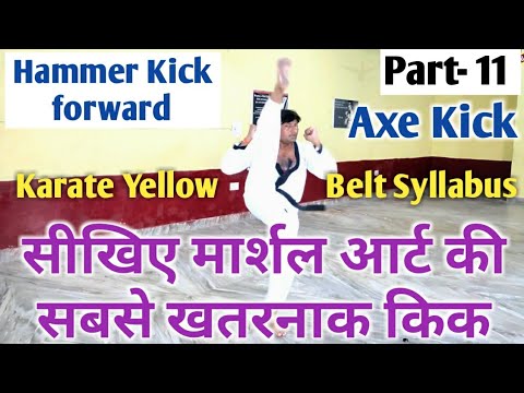 How to do Hammer kick forward | Drop kick | Axe kick | Out to in kick ...