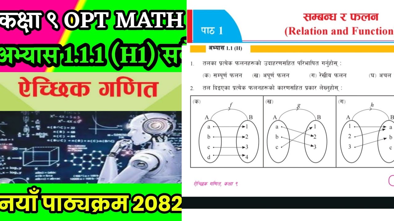 Relation and Function - Exercises 1.1.1(H1) | Class 9 Opt. Maths ...