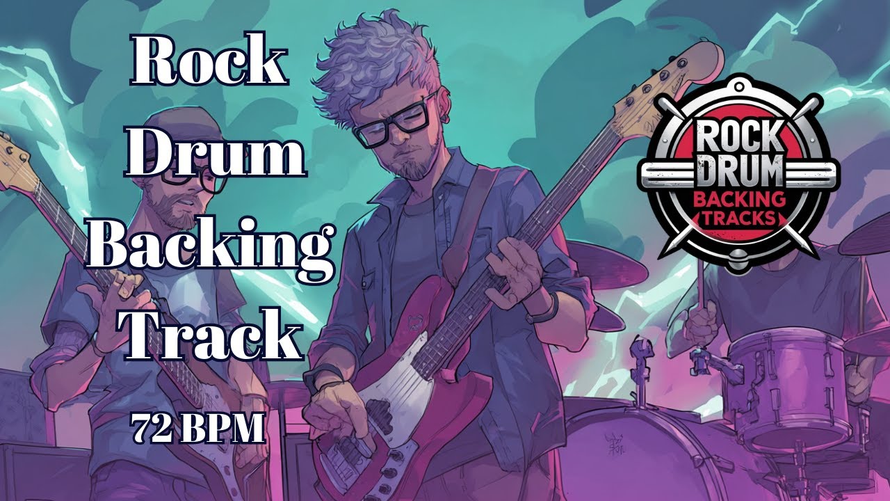 72 BPM Rock Drum Backing Track | Slow Heavy Groove - YouTube
