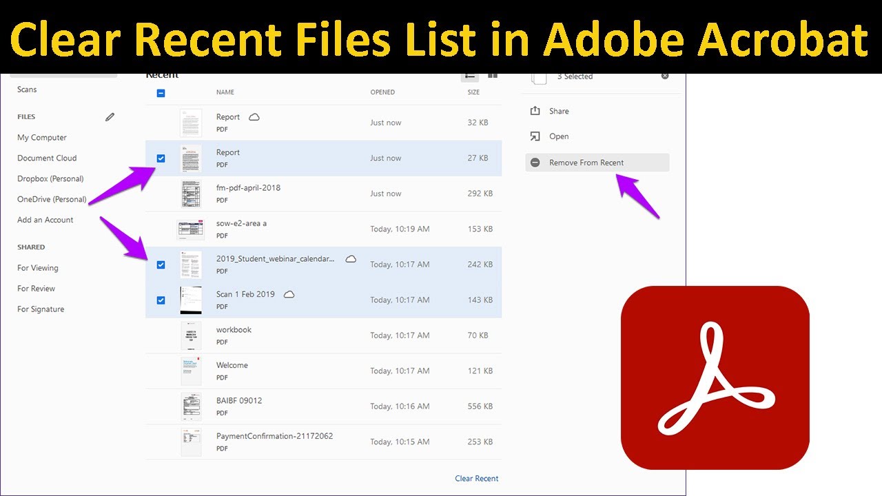 How to Clear Recent Files List in Adobe Acrobat Reader on Windows? - YouTube