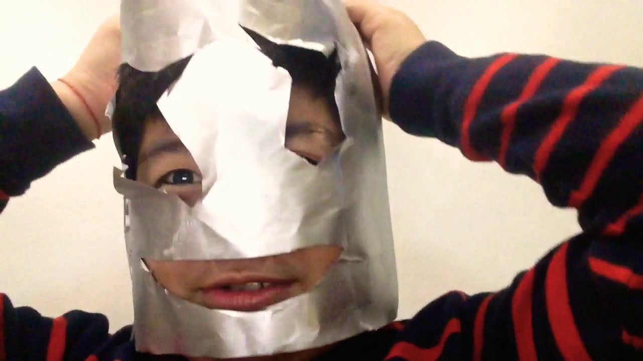 Showing his creation a marsh mello mask a short vedio - YouTube