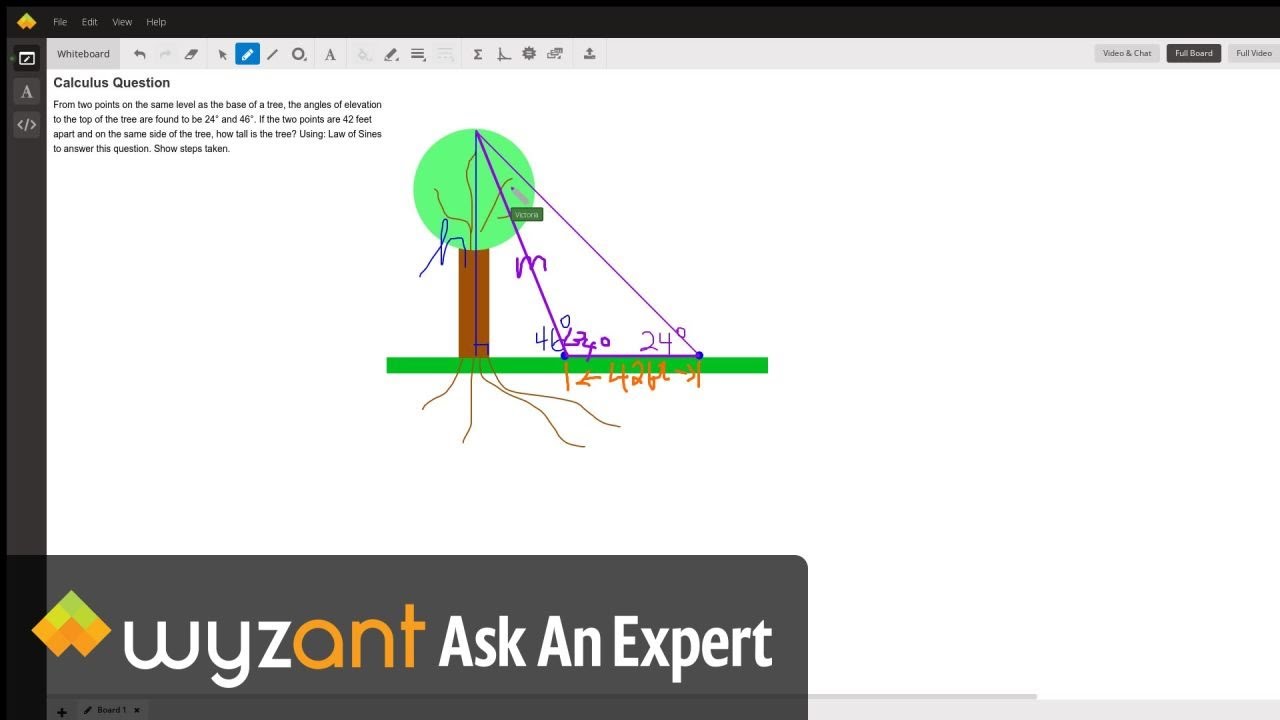 Height of a tree using only the Law of Sines. - YouTube