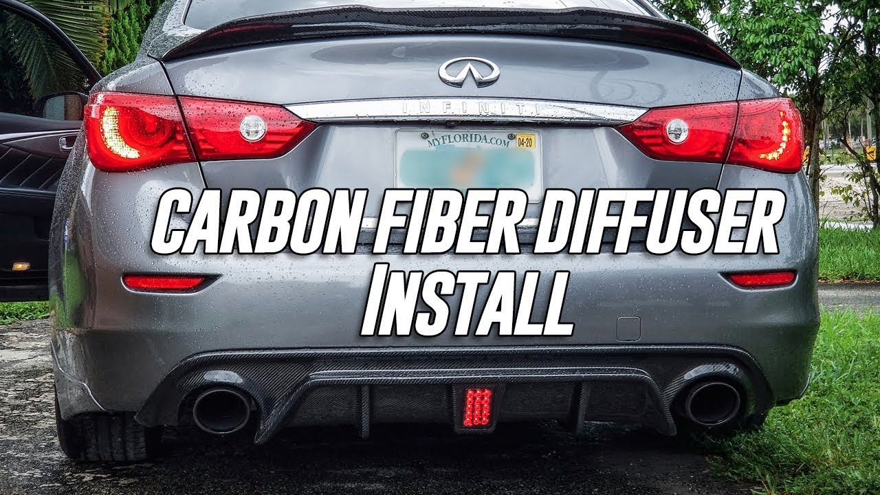 CARBON FIBER Q50 Diffuser Install With Brake Light - Step By Step - YouTube