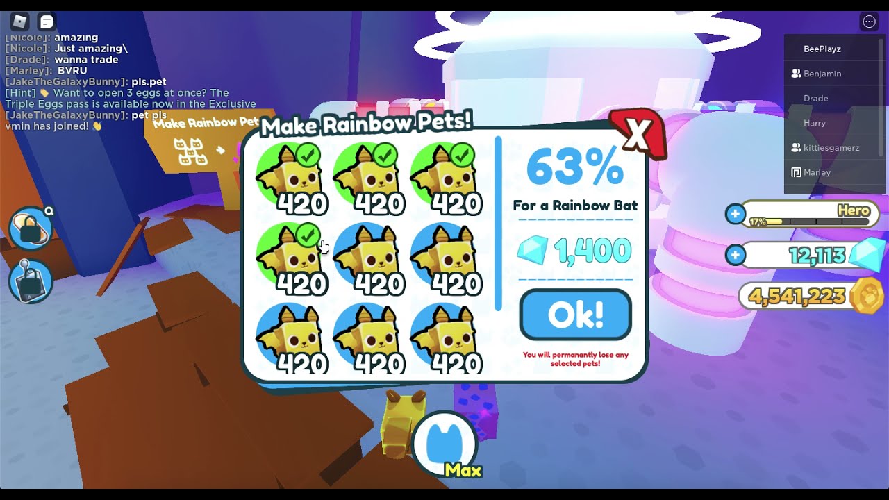 MAKING RAINBOW BATS IN ROBLOX PET SIMULATOR X! - YouTube